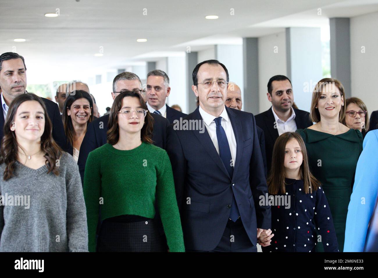 Nicos Christodoulides arrives at the conference center during his ...