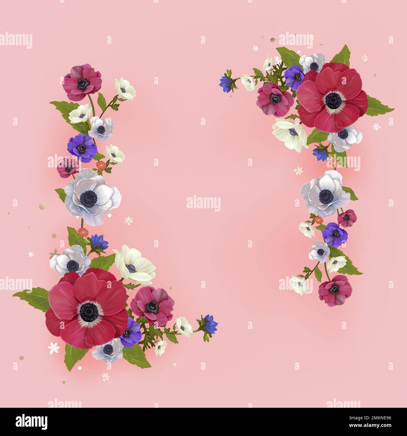 Blank floral frame design vector Stock Vector Image & Art - Alamy
