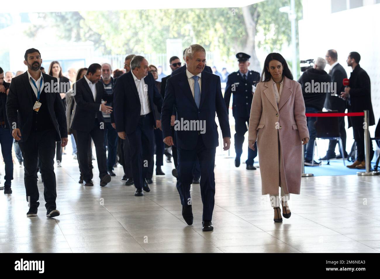 Andreas Mavrogiannis arrives at the conference center during his ...