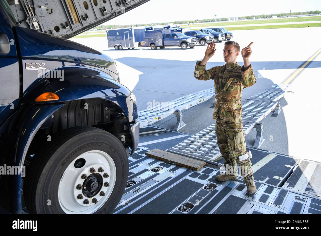 Airman 1st Class August Russ, 89th Airlift Squadron loadmaster ...