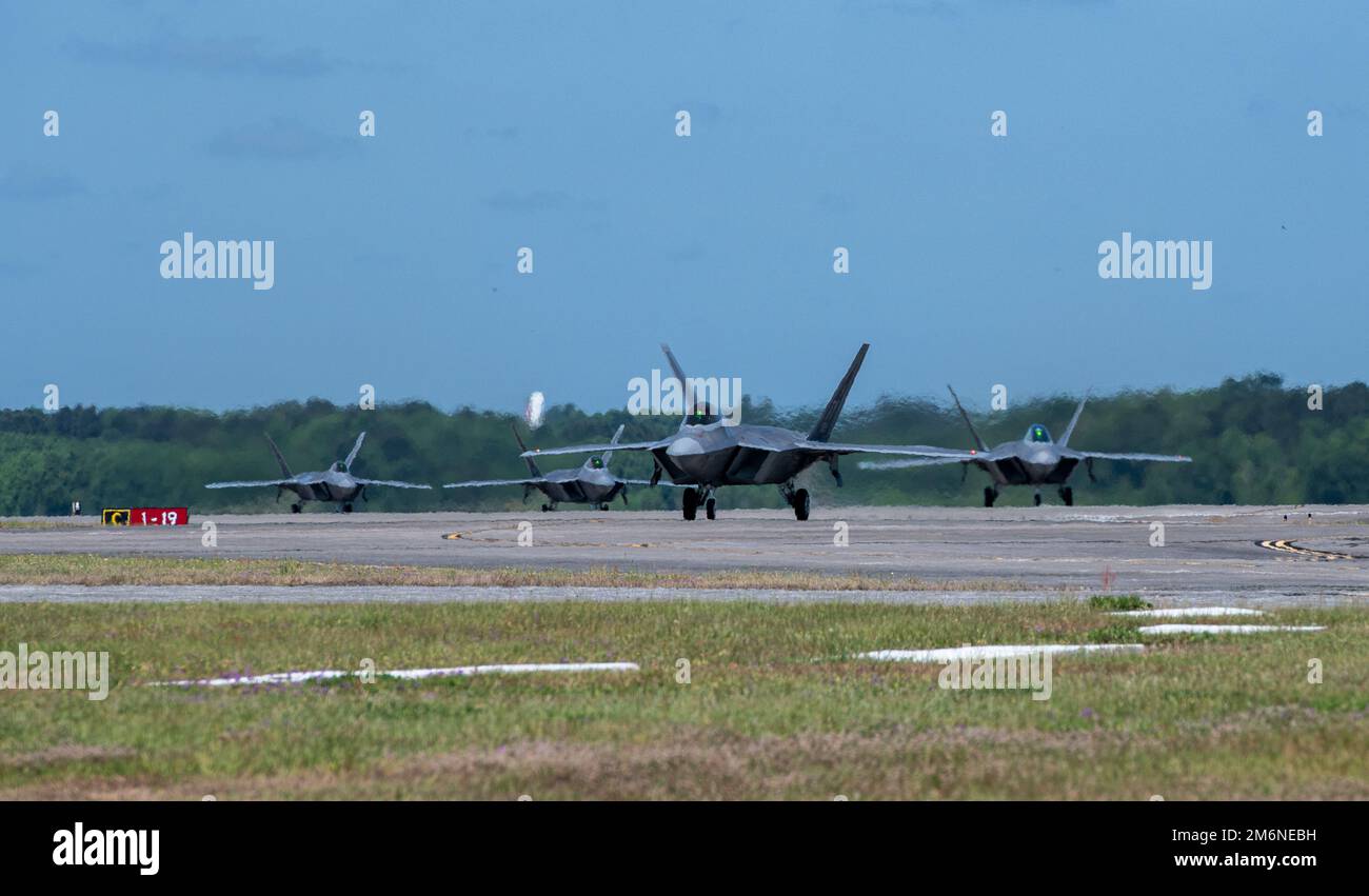 F-22 Raptors arrive at the Air Dominance Center in Savannah, Georgia ...