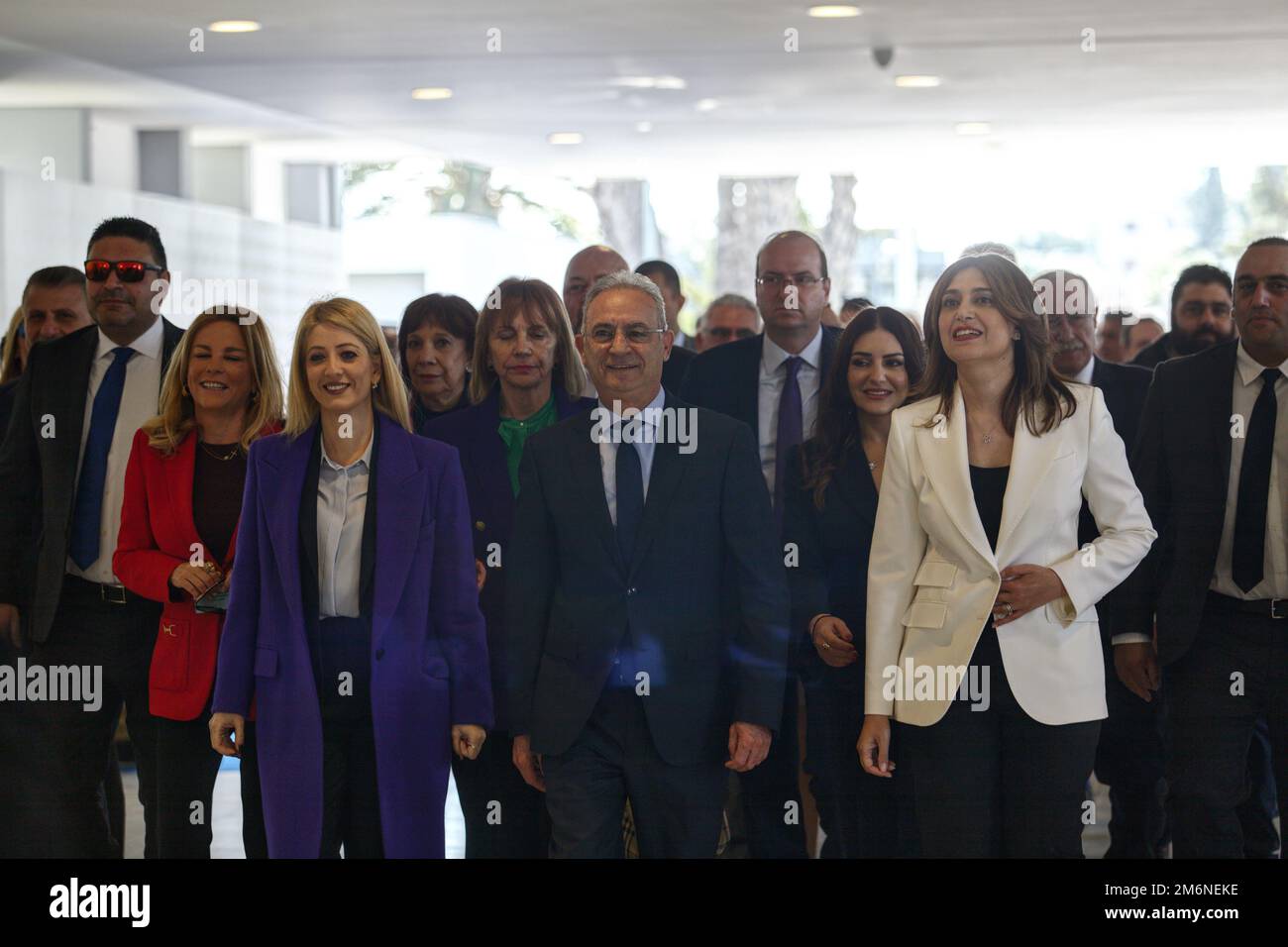 Averof Neofyrou arrives at the conference center during his nomination ...