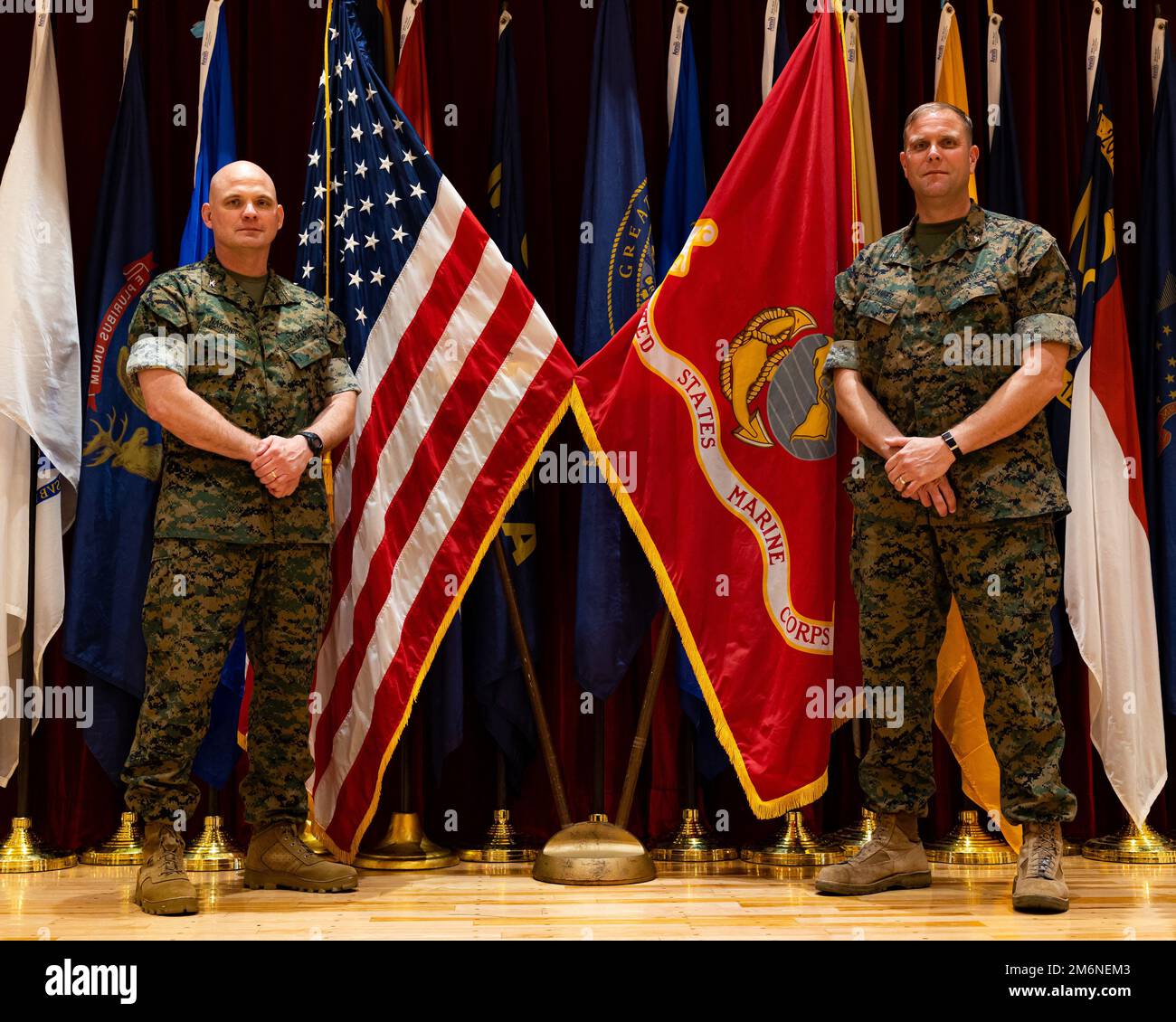 U.S. Marine Corps Col. Michael Nakonieczny (left), and Col. Matthew ...