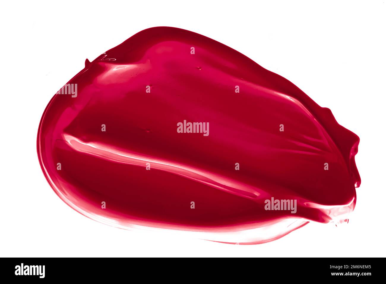 Red beauty swatch, skincare and makeup cosmetic product sample texture ...