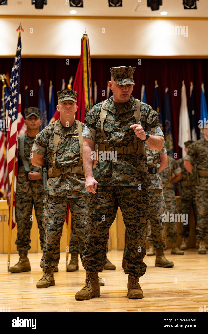U.S. Marine Corps Col. Michael Nakonieczny addresses the room during ...