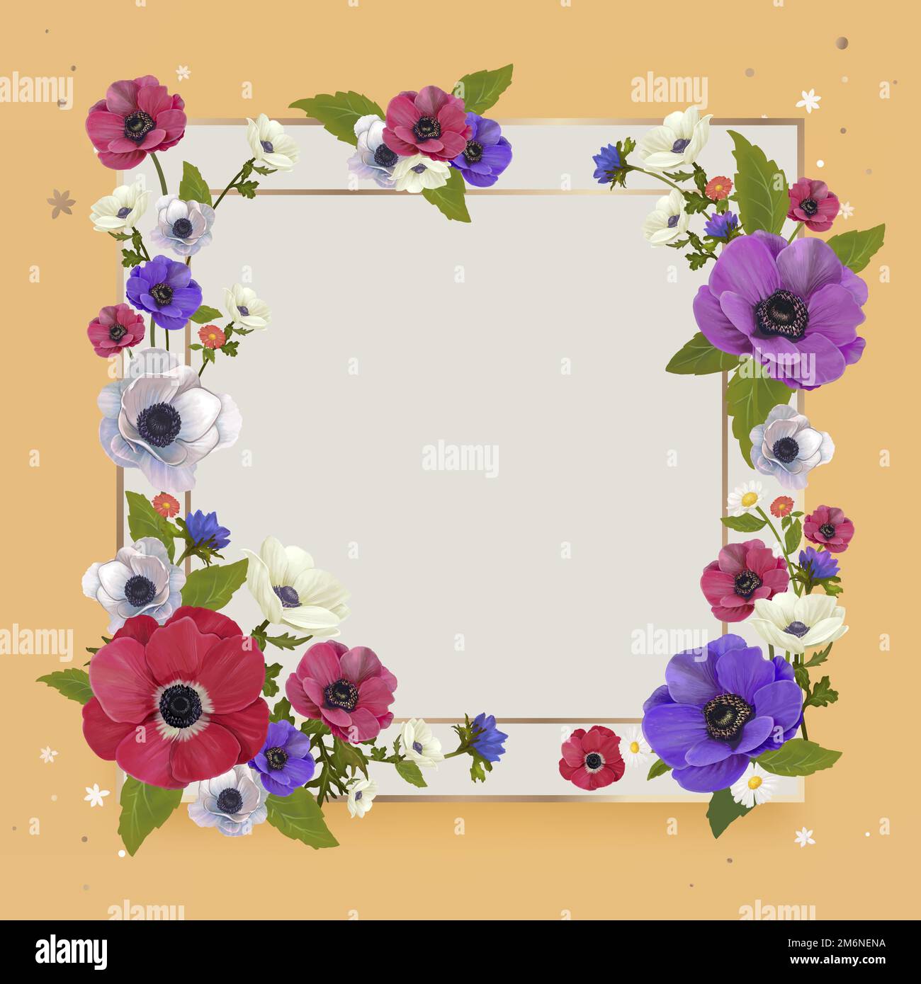 Blank floral frame design vector Stock Vector Image & Art - Alamy