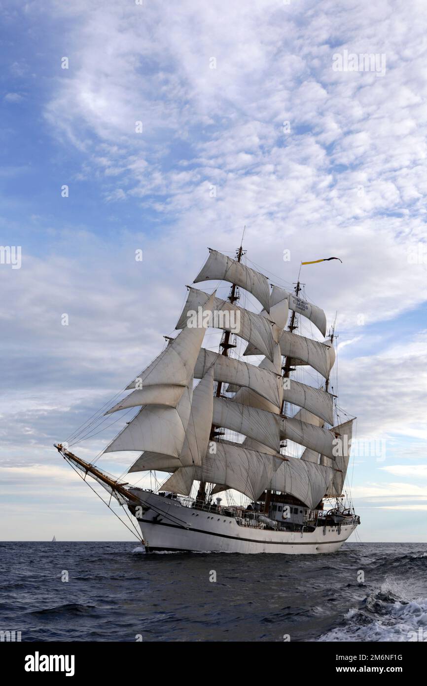 Venezuelan Navy tall ship Guayas, Sail Boston race start, 2017 Stock ...