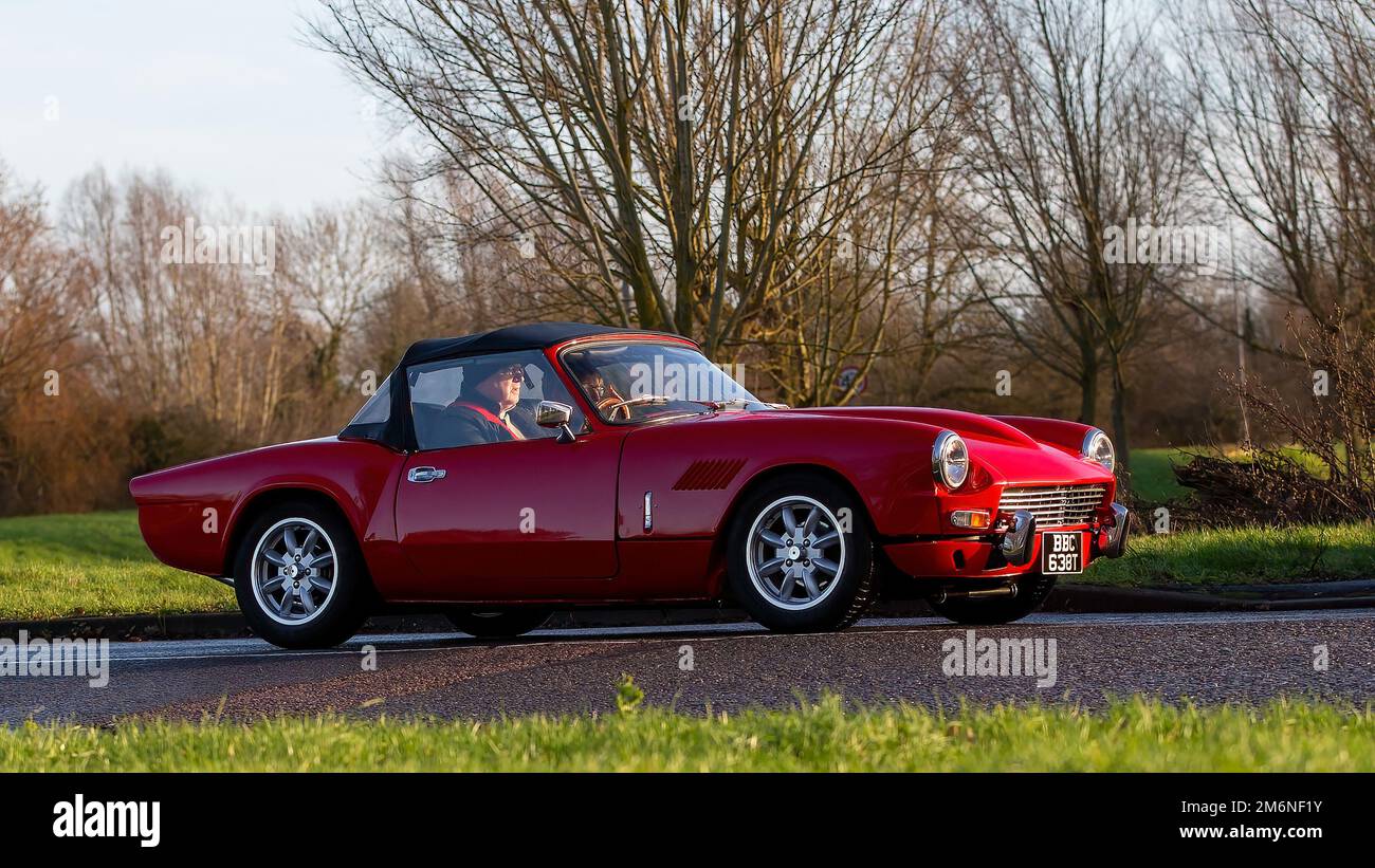 1978 red Triumph Spitfire classic sports car Stock Photo - Alamy