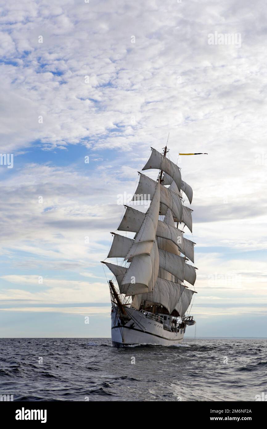 Venezuelan Navy tall ship Guayas, Sail Boston race start, 2017 Stock ...