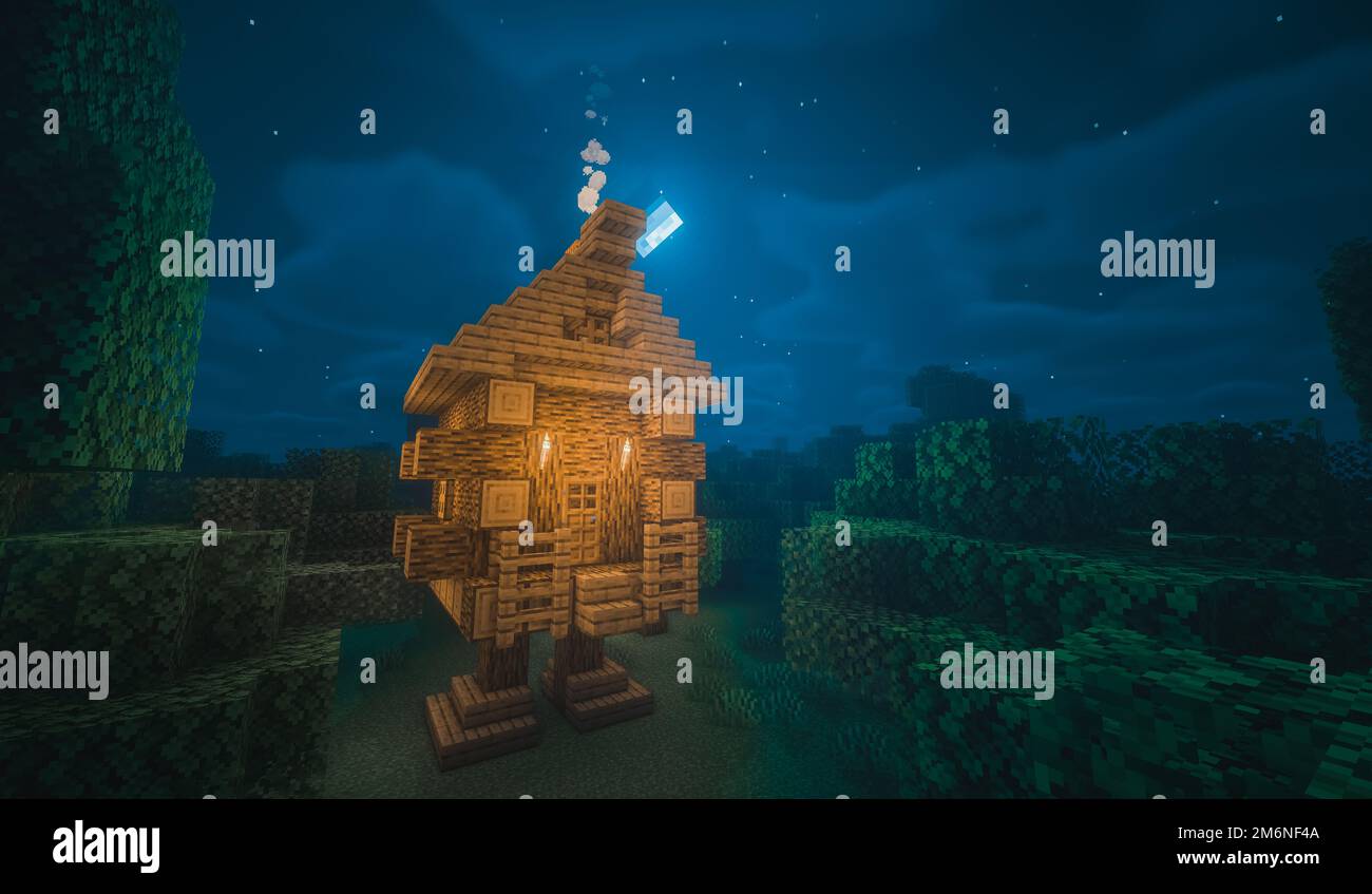 Minecraft Game – January 05 2023: Sample of Forest Witch house in ...