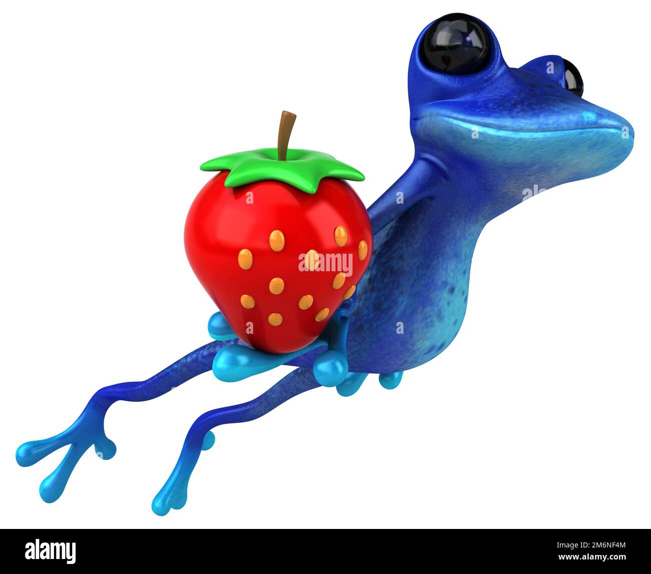 Fun blue frog - 3D Illustration Stock Photo - Alamy