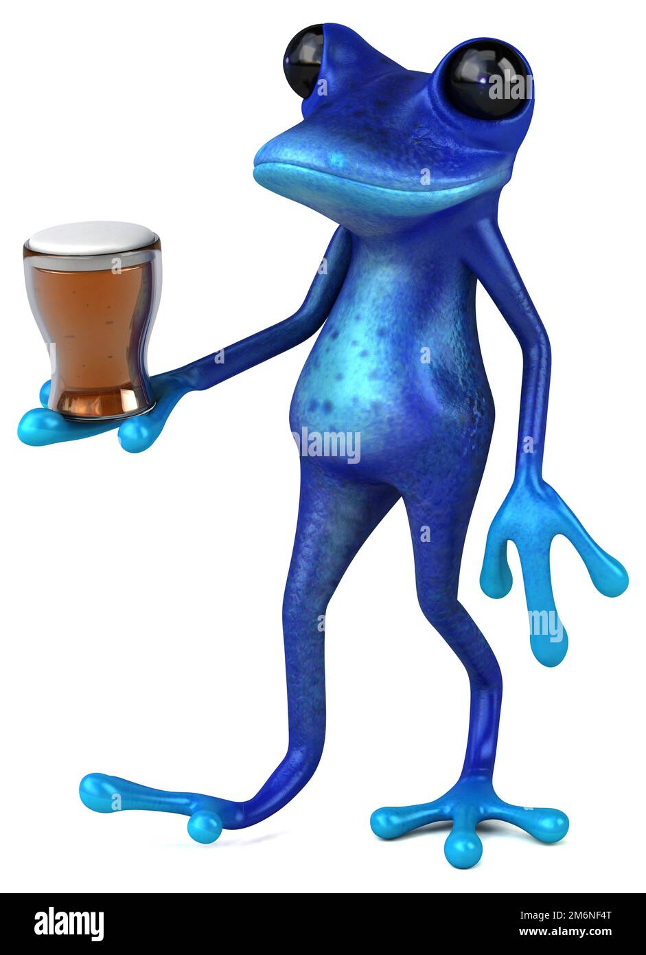 Fun blue frog - 3D Illustration Stock Photo - Alamy