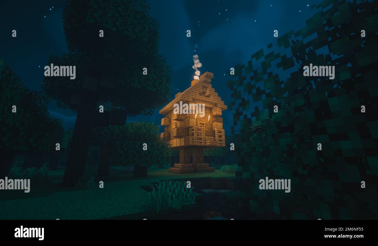 Minecraft Game – January 05 2023: Sample of Forest Witch house in ...