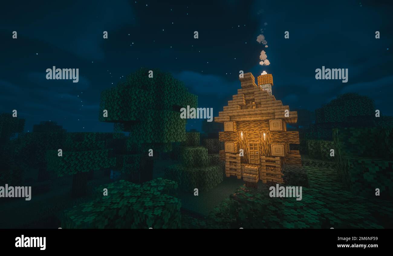 Minecraft Game – January 05 2023: Sample of Forest Witch house in ...