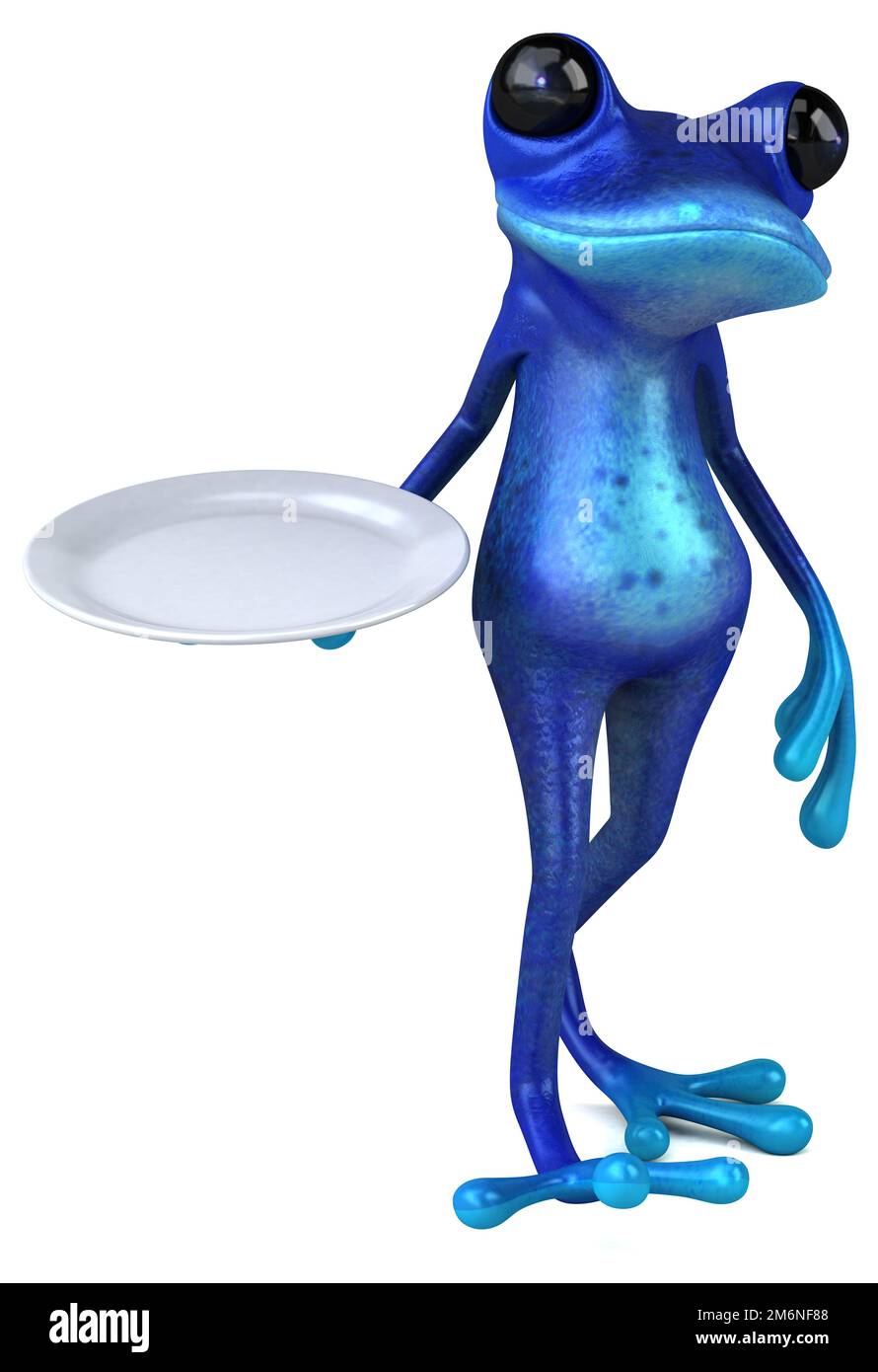 Fun blue frog - 3D Illustration Stock Photo - Alamy