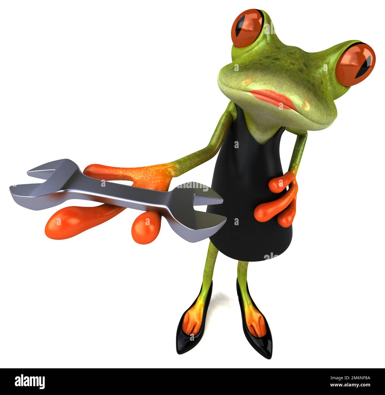 Fun frog - 3D Illustration Stock Photo - Alamy