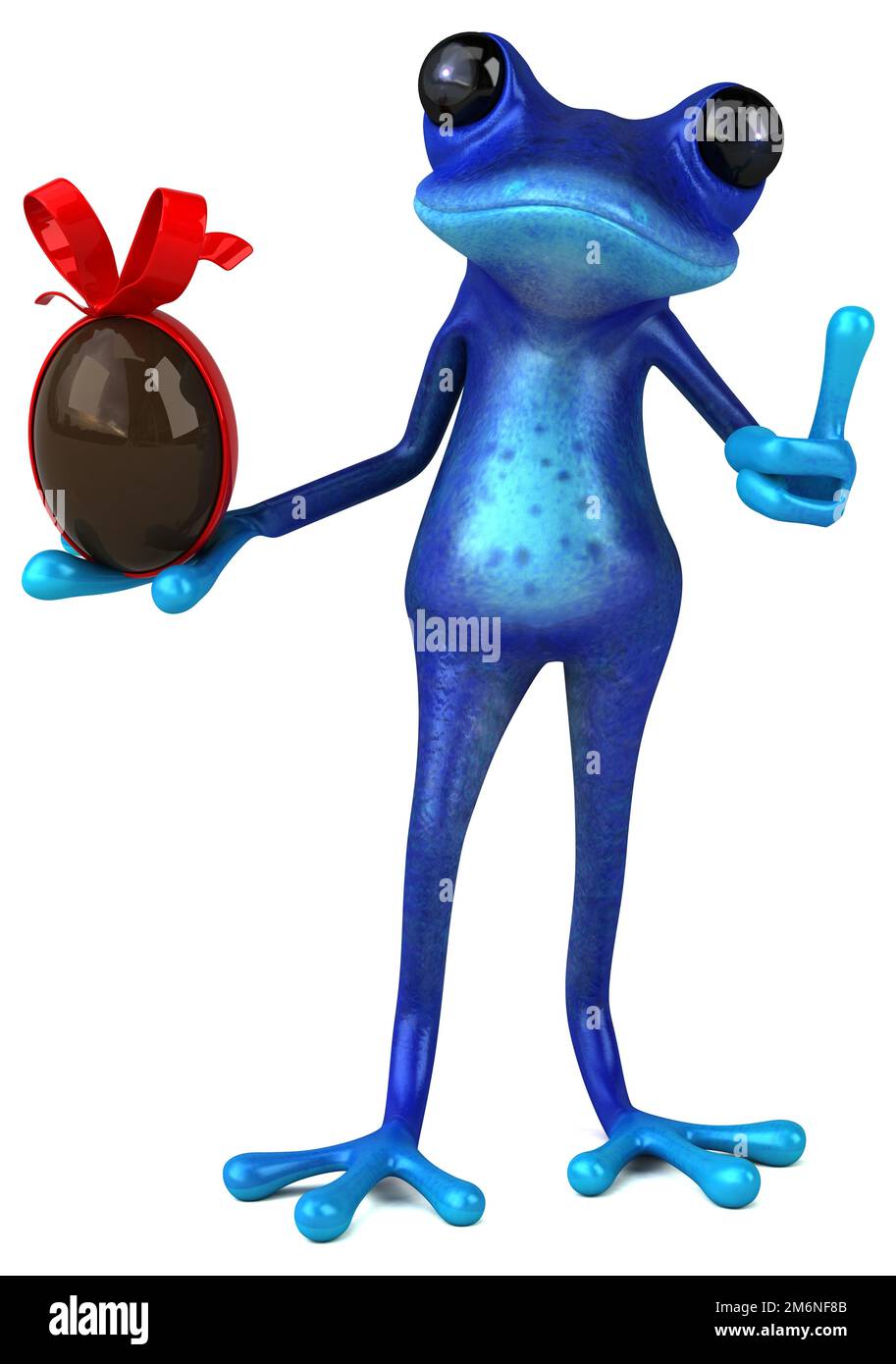 Fun blue frog - 3D Illustration Stock Photo - Alamy