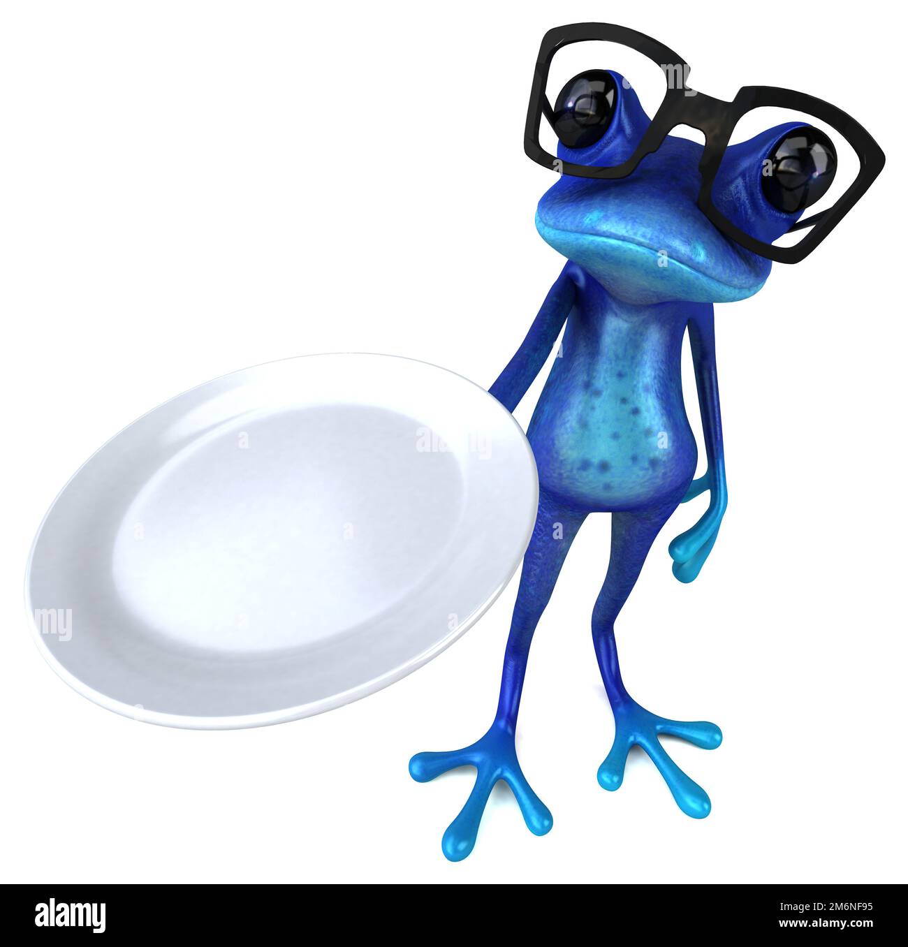 Fun blue frog - 3D Illustration Stock Photo - Alamy