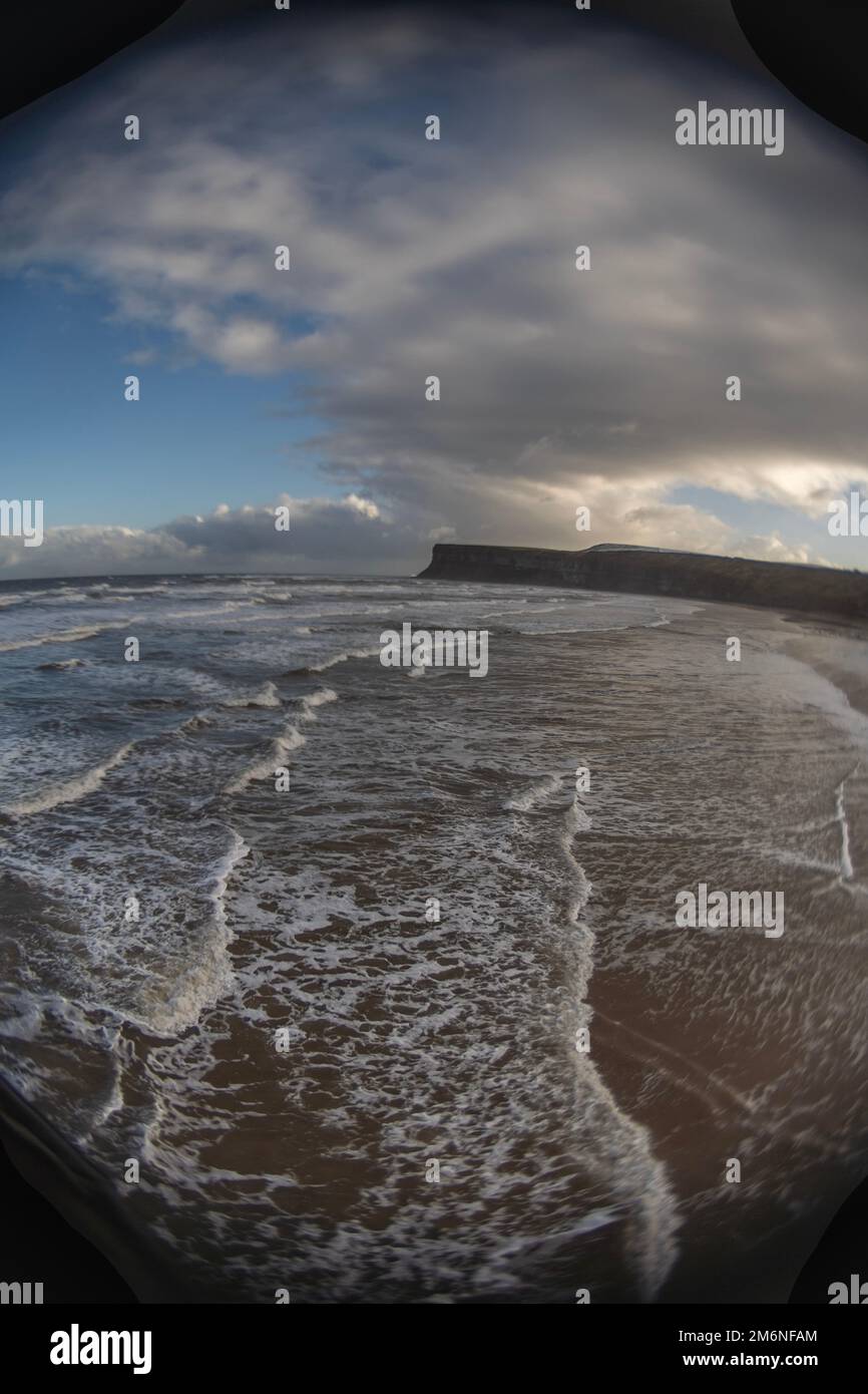 hunt cliff and warsett hill from the pier at saltburn, north yorkshire ...