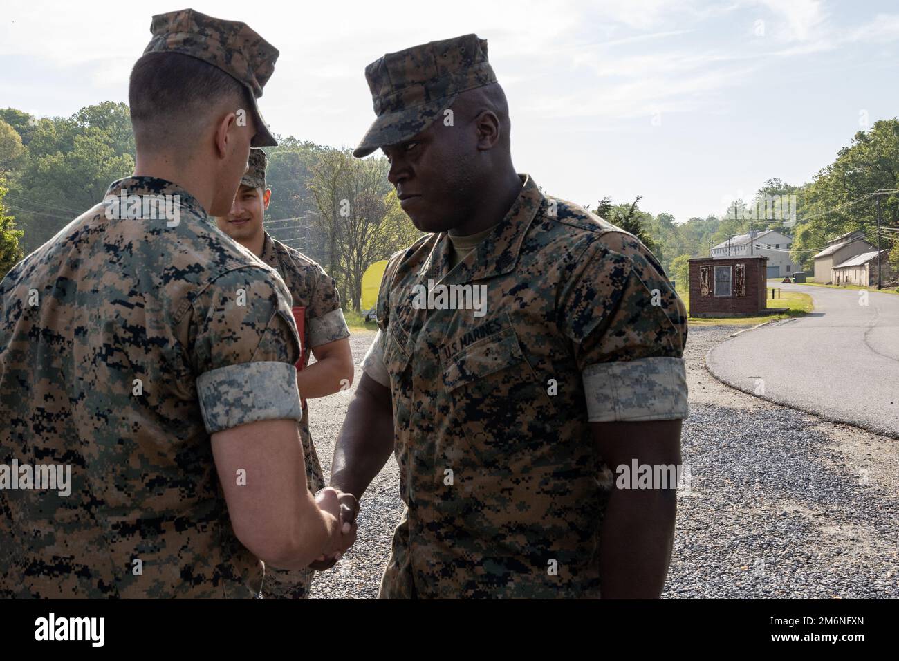 U.S. Marine Corps Lance Cpl. Fogg and Pfc. Capron, with Chemical ...