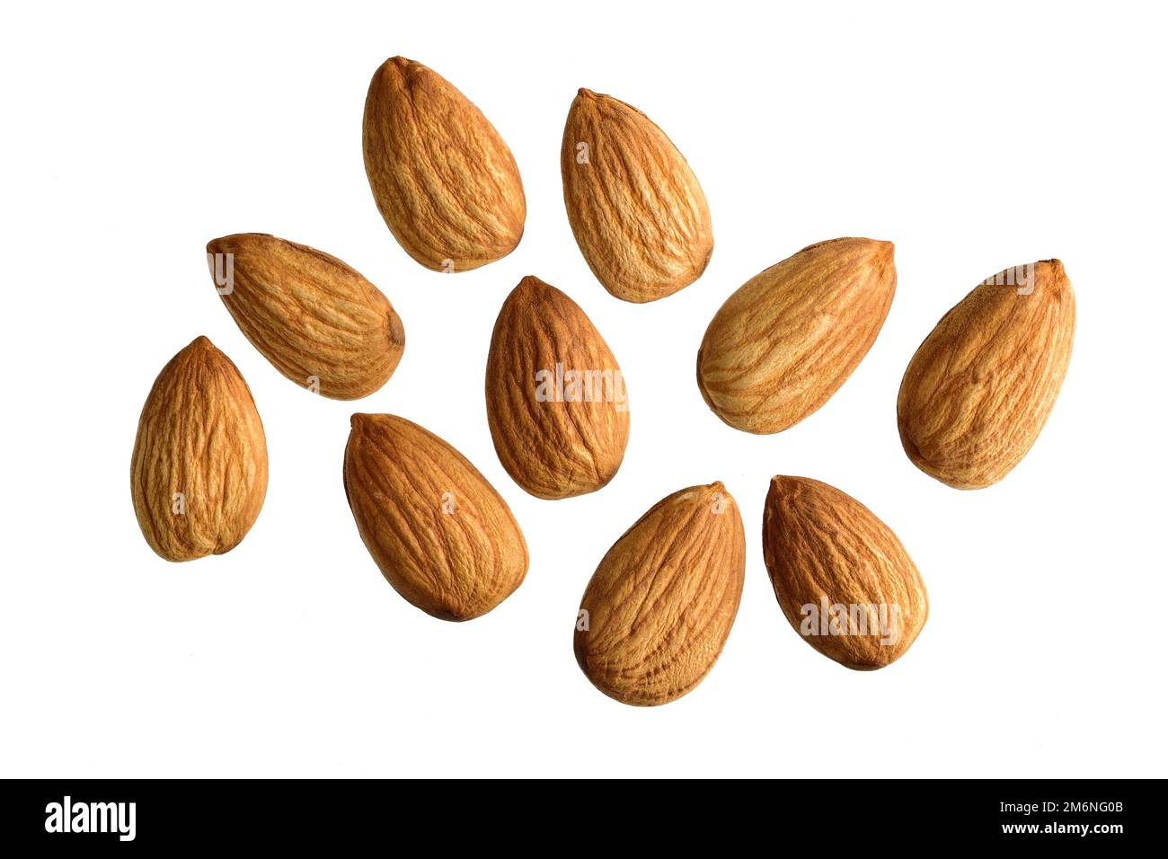 top view of almond isolated on white background with clipping path ...