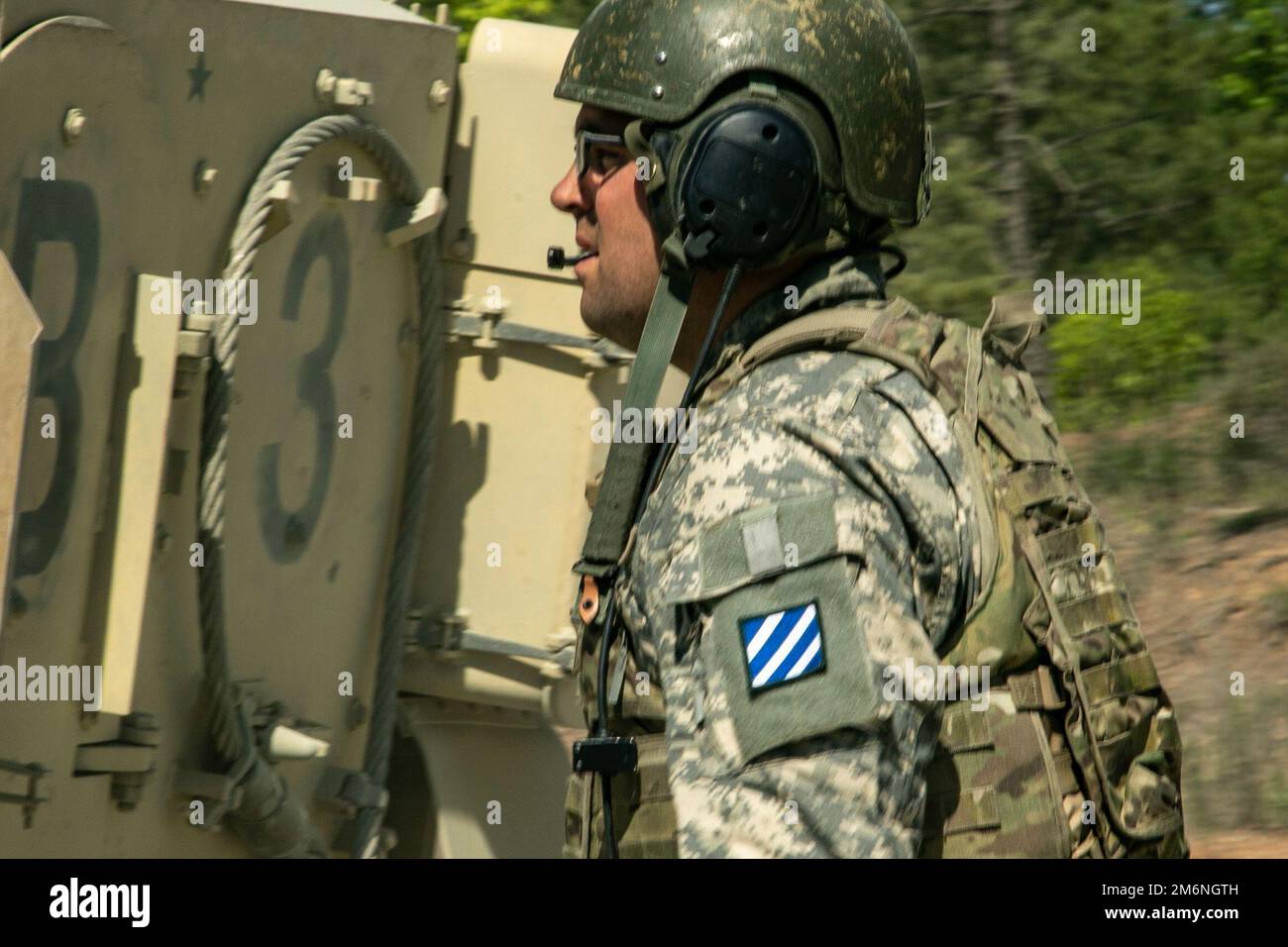 Spc. Tyler McGinnis, the gunner for an M2A3 Bradley Fighting Vehicle ...