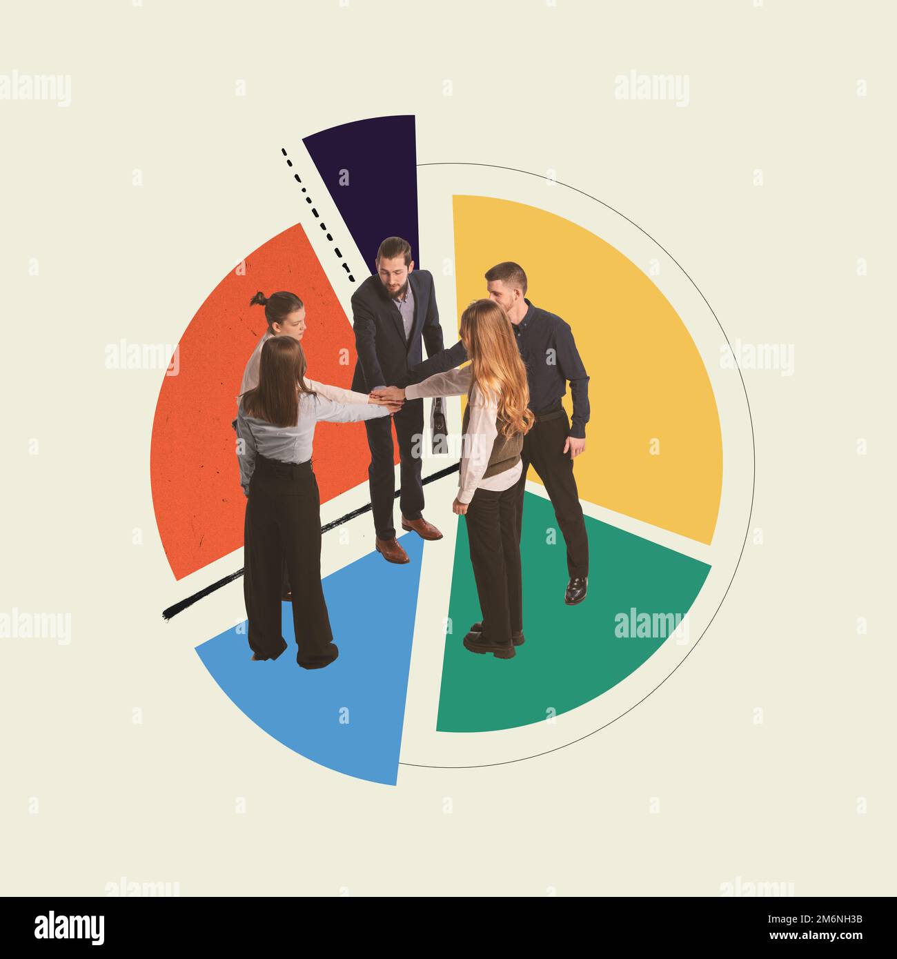 Contemporary art collage. Creative design. Maintaining well-coordinated ...