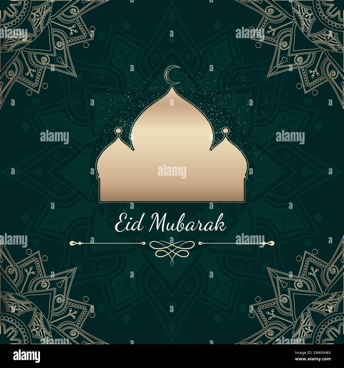 Eid Mubarak card with mosque pattern background Stock Vector Image ...