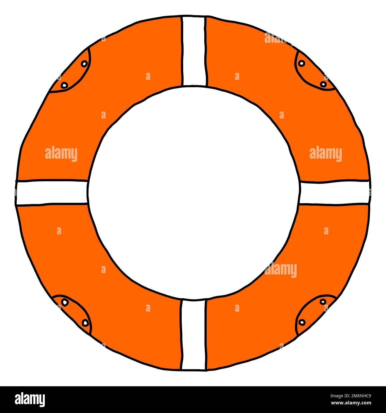 hand drawn illustration of a lifebuoy aka kisbee ring Stock Photo - Alamy
