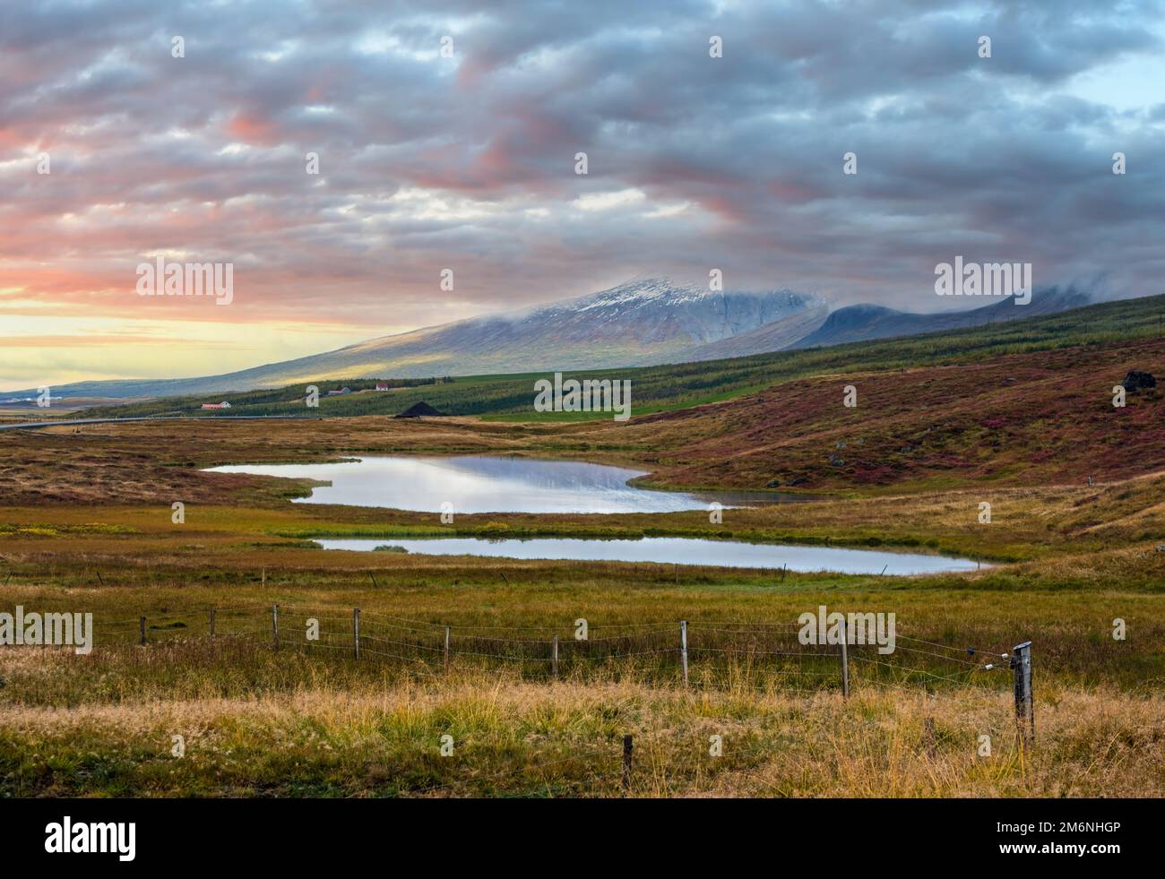 Beautiful mountain view during auto trip in Iceland. Spectacular ...