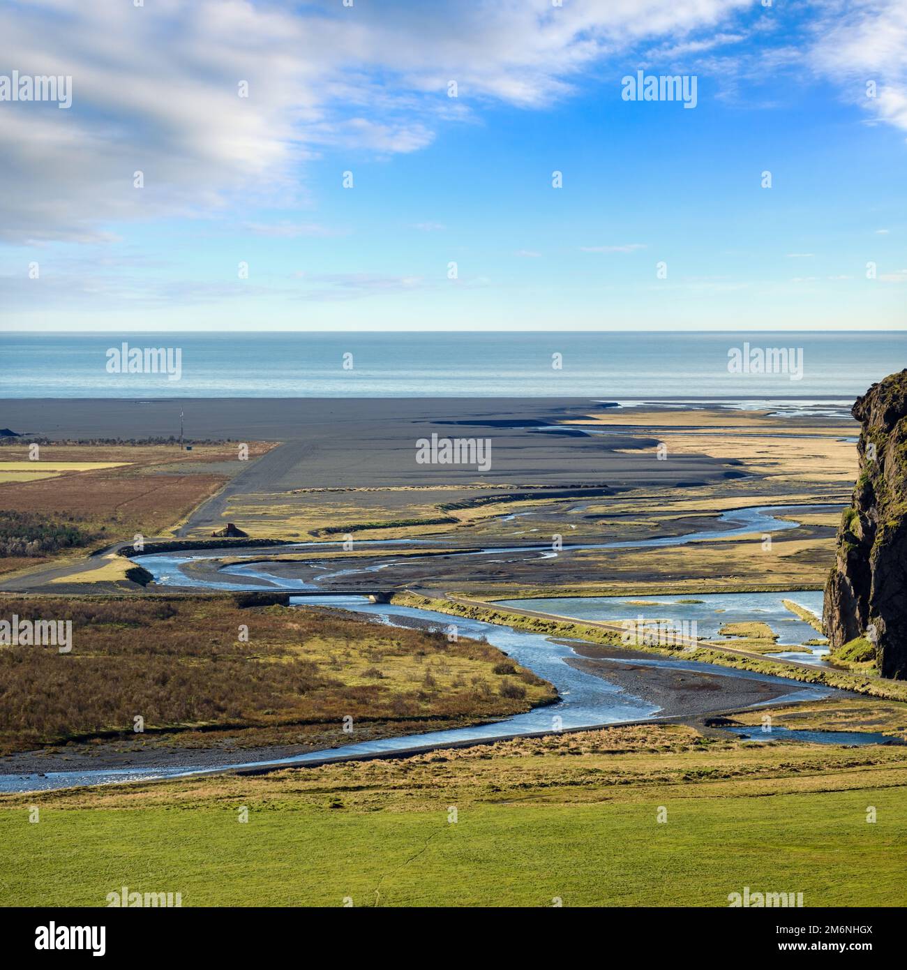 View during auto trip in Iceland. Spectacular Icelandic landscape with ...