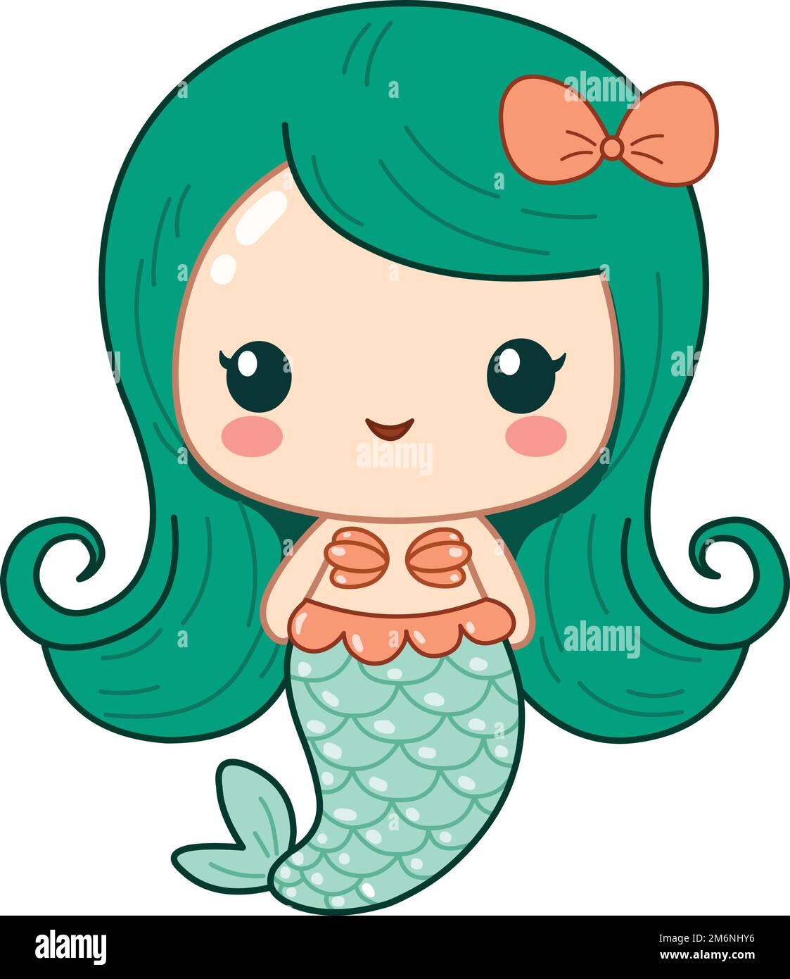 Little mermaid cartoon Stock Vector Images - Alamy