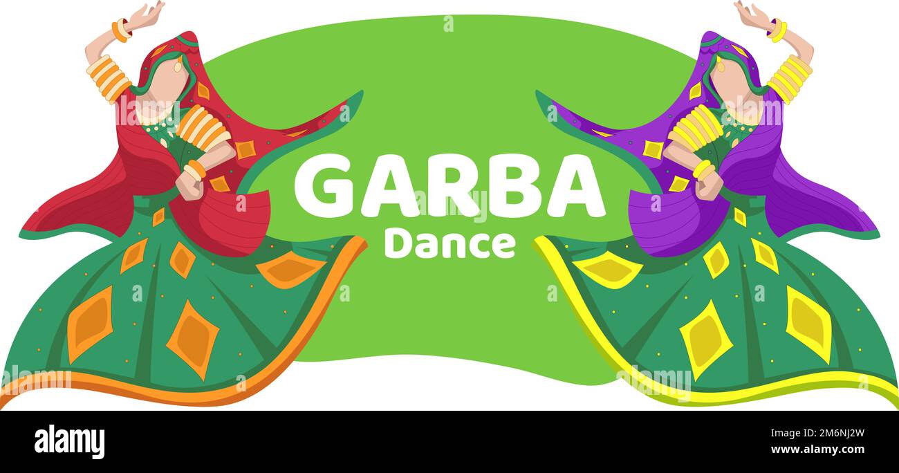 A vector of women celebrating Navratri Dandiya Garba Dance Festival ...
