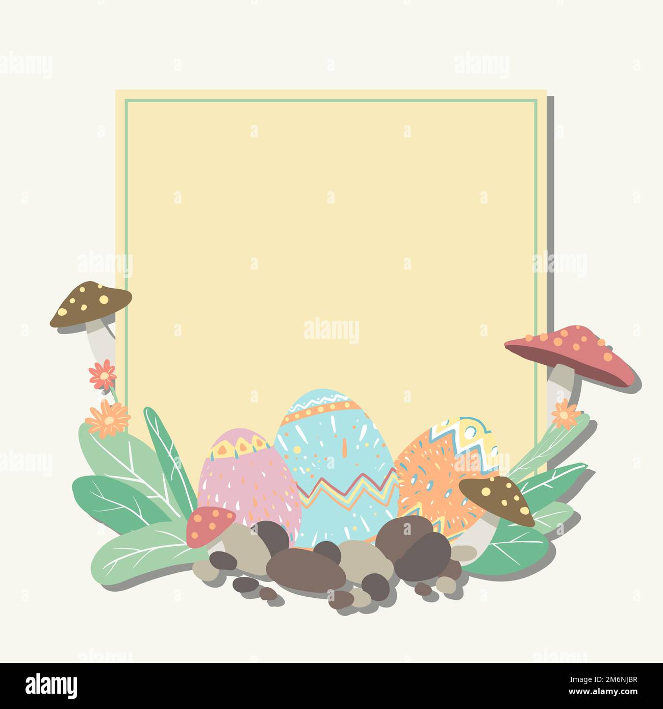 Easter eggs hunt festival square frame vector Stock Vector Image & Art ...