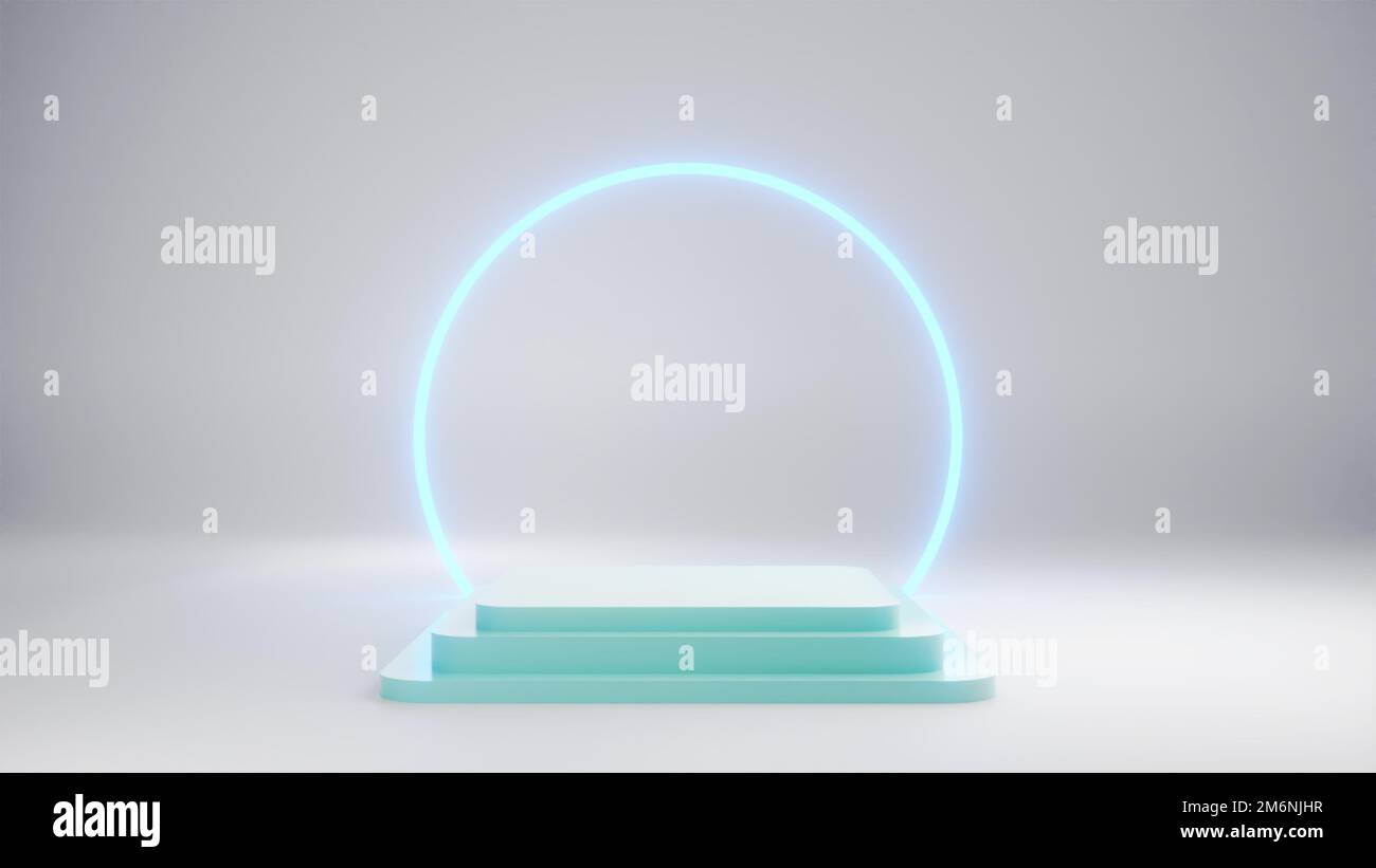 White podium on white natural background for product display and enough ...