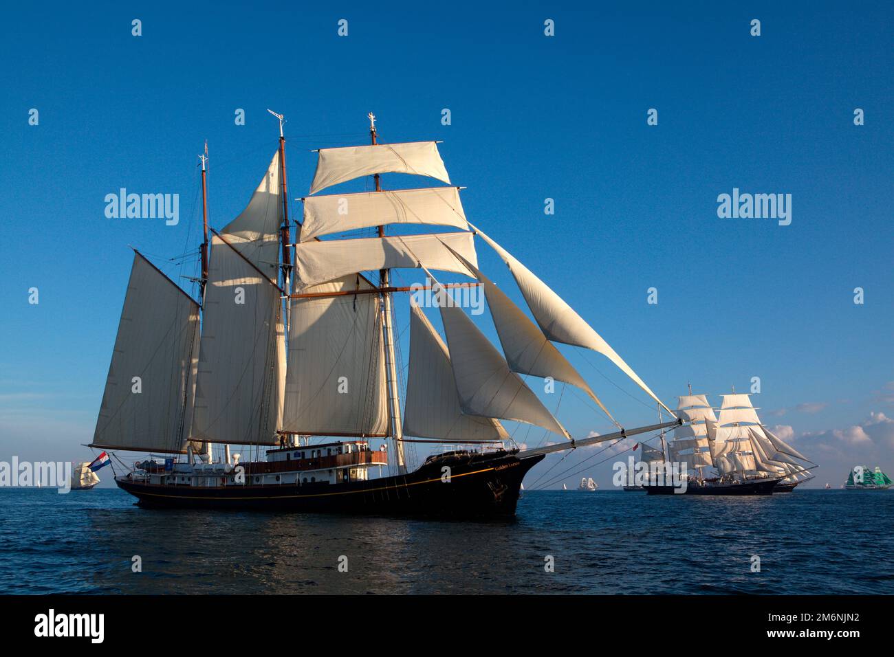 Dutch topsail schooner Gulden Leeuw, race start after Antwerp, 2010 ...