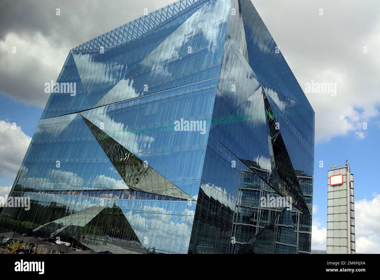 Cube Berlin, cube-shaped office building on Washington Square Stock ...