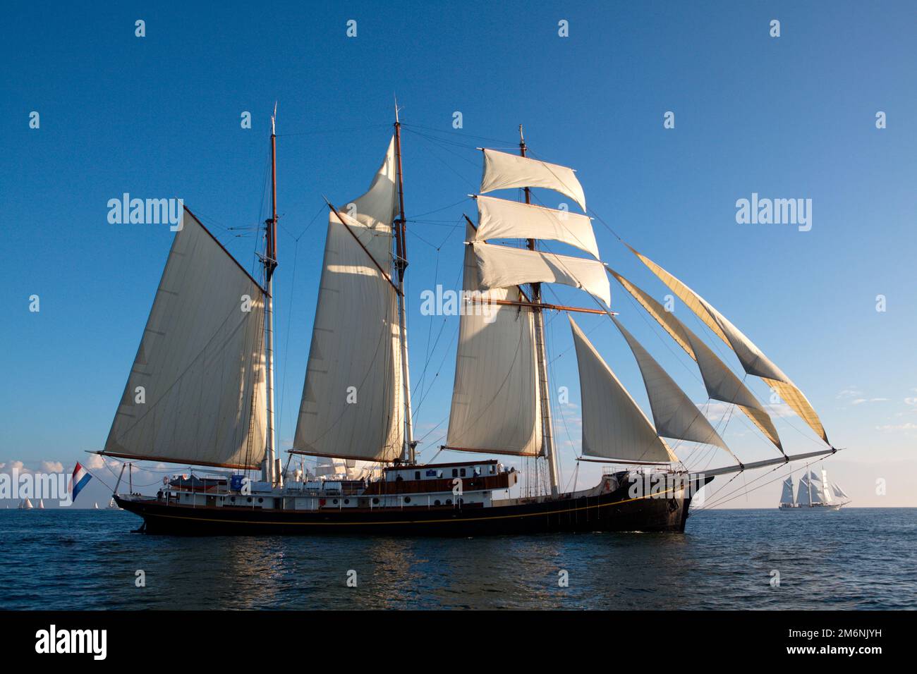 Dutch topsail schooner Gulden Leeuw, race start after Antwerp, 2010 ...