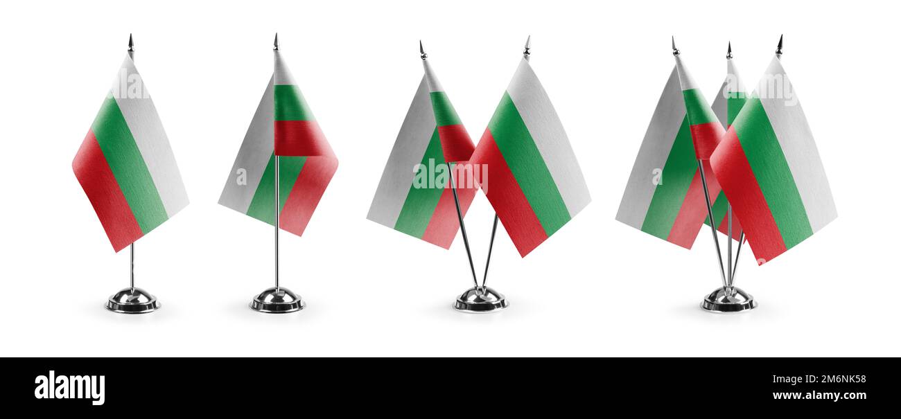 Small national flags of the Bulgaria on a white background Stock Photo ...