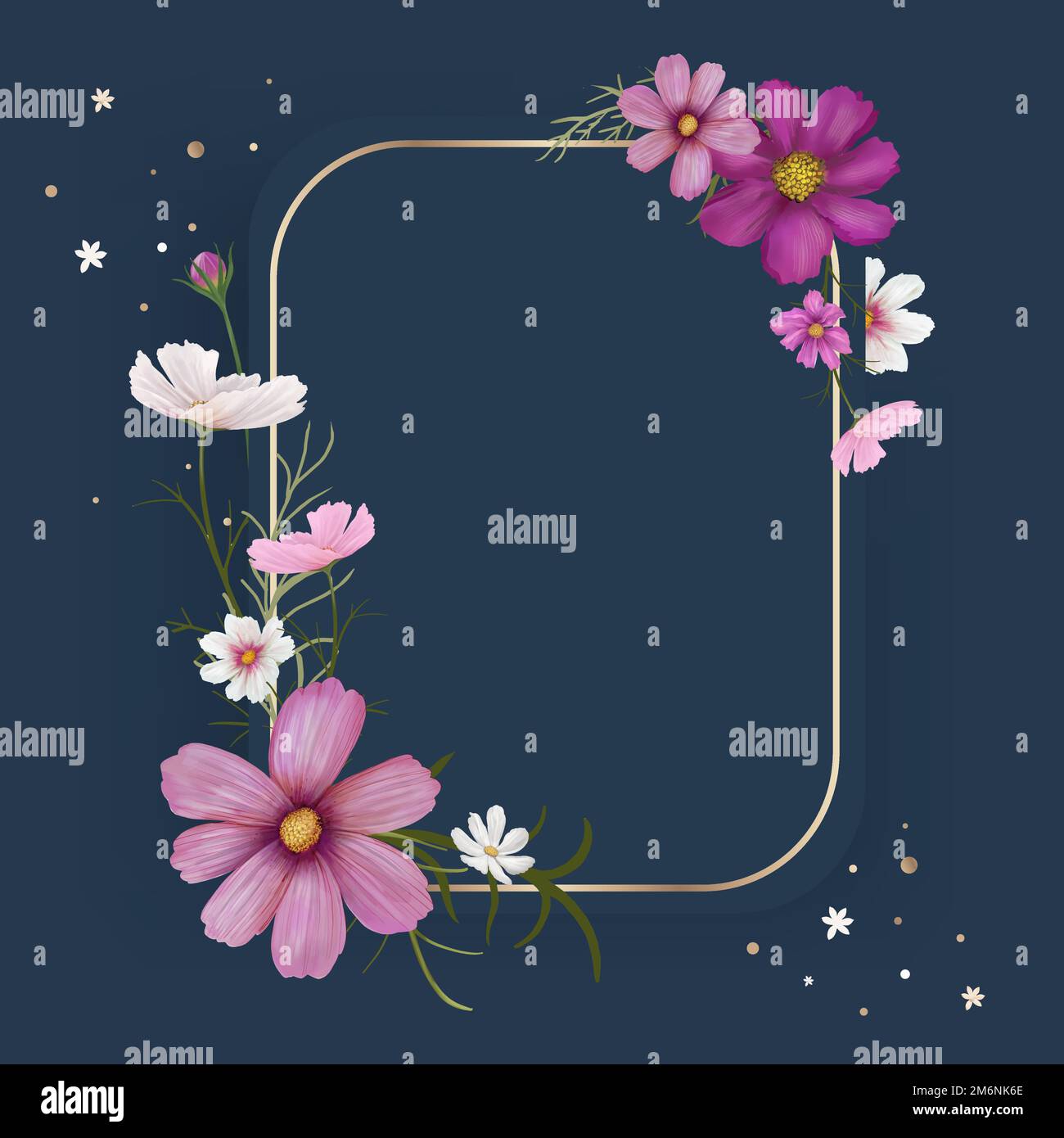 Blank floral frame design vector Stock Vector Image & Art - Alamy