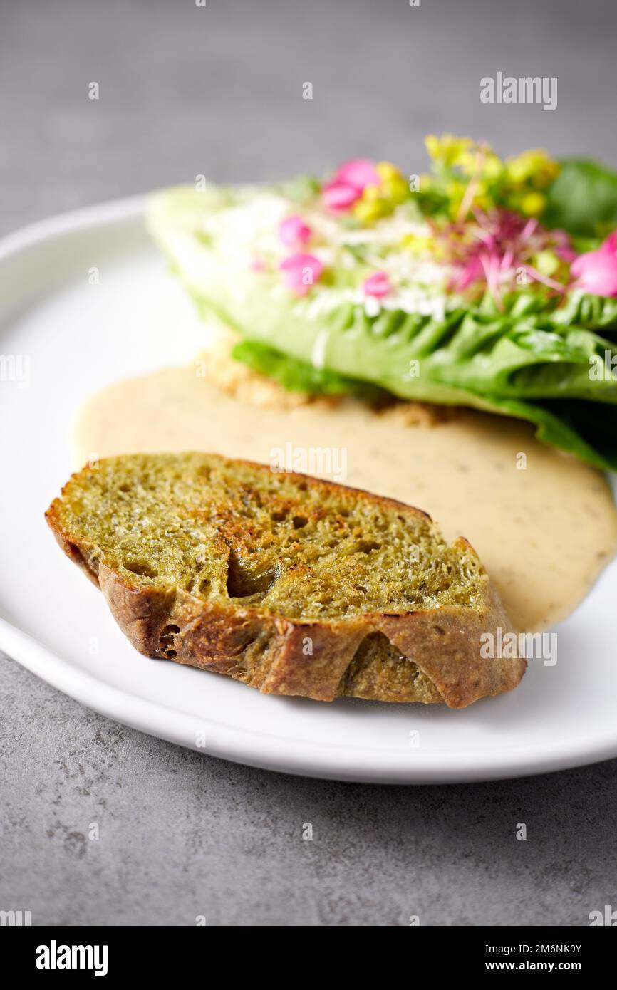 Beautiful and tasty food on a plate, exquisite dish, creative ...