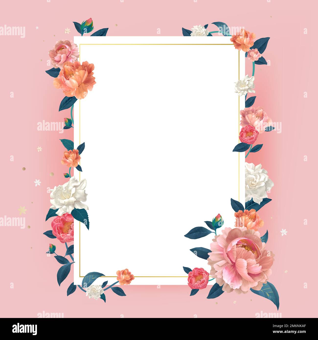 Blank floral frame design vector Stock Vector Image & Art - Alamy