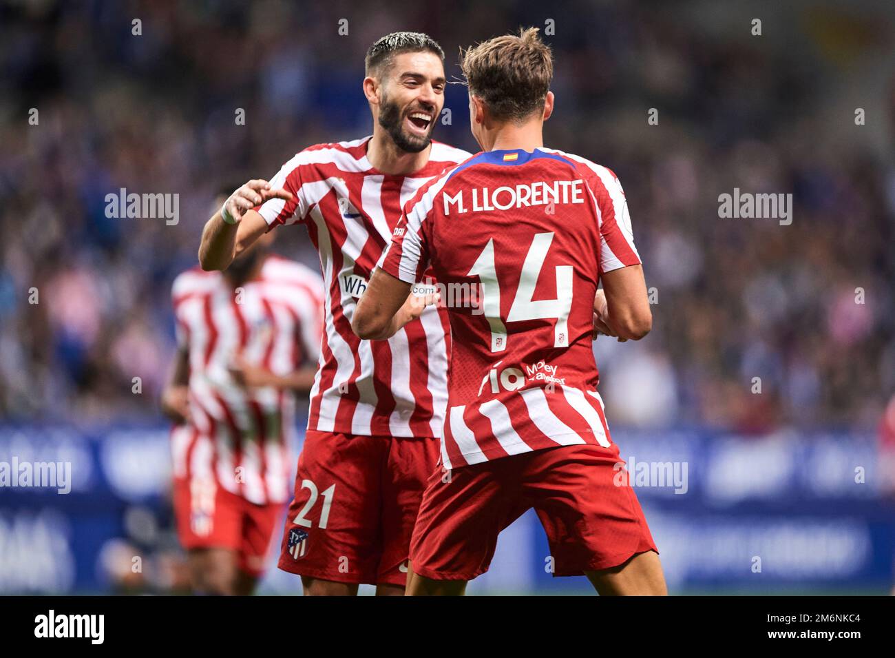 Marcos Llorente of Atletico de Madrid celebrates after scoring a goal ...