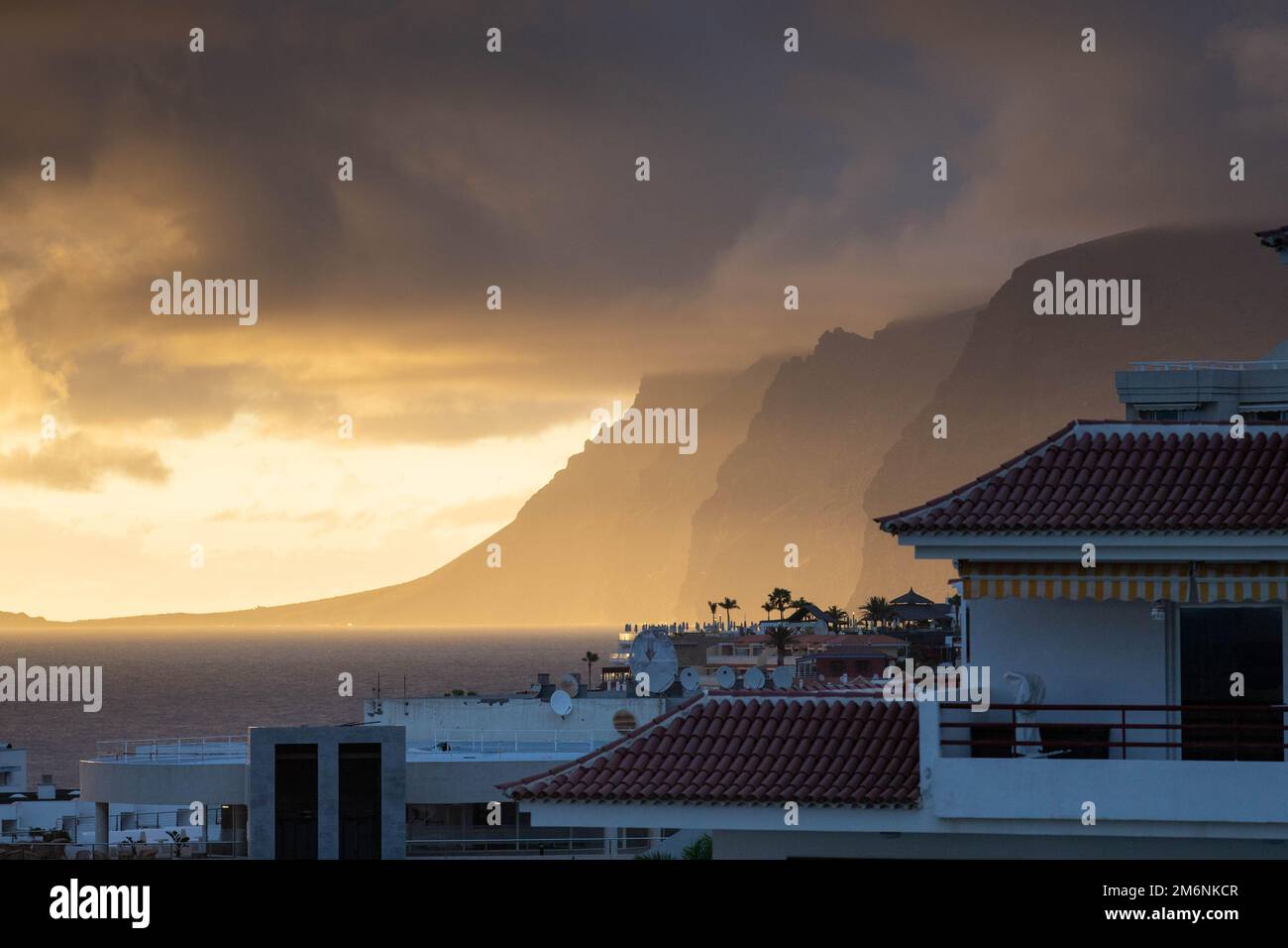 Amazing sunset over Los Gigantes Tenerife Stock Photo - Alamy