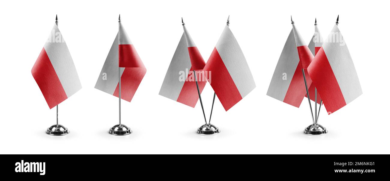 Small national flags of the Poland on a white background Stock Photo ...