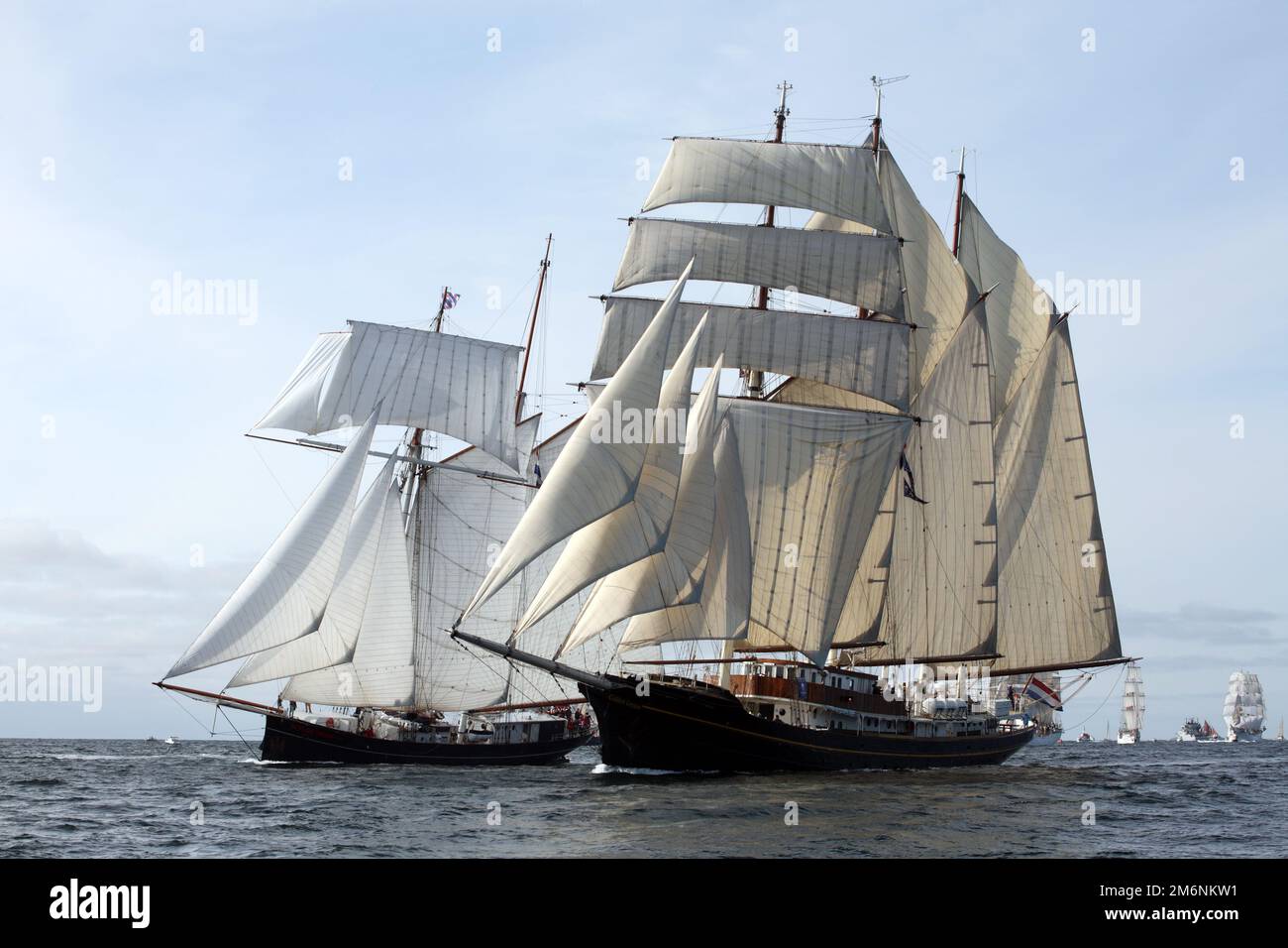 Dutch topsail schooner Gulden Leeuw, Stavanger race start, 2011 Stock ...