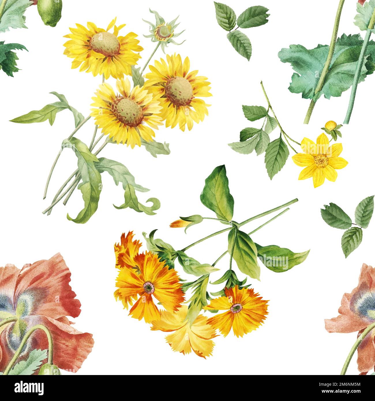 Floral patterned wallpaper Stock Vector Images - Alamy