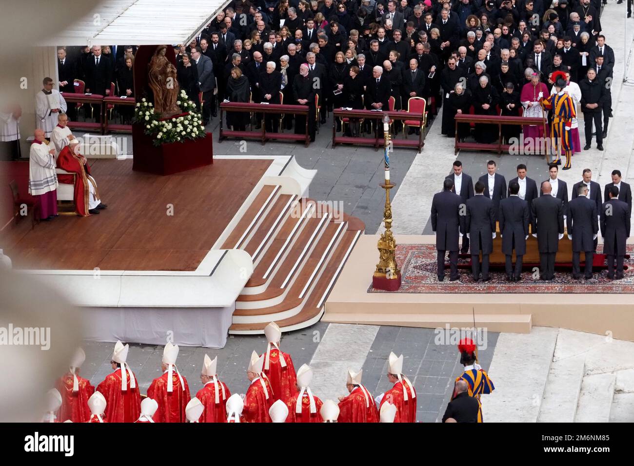 Jorge Mario Bergoglio "Pope Francis" during the funeral of Joseph ...