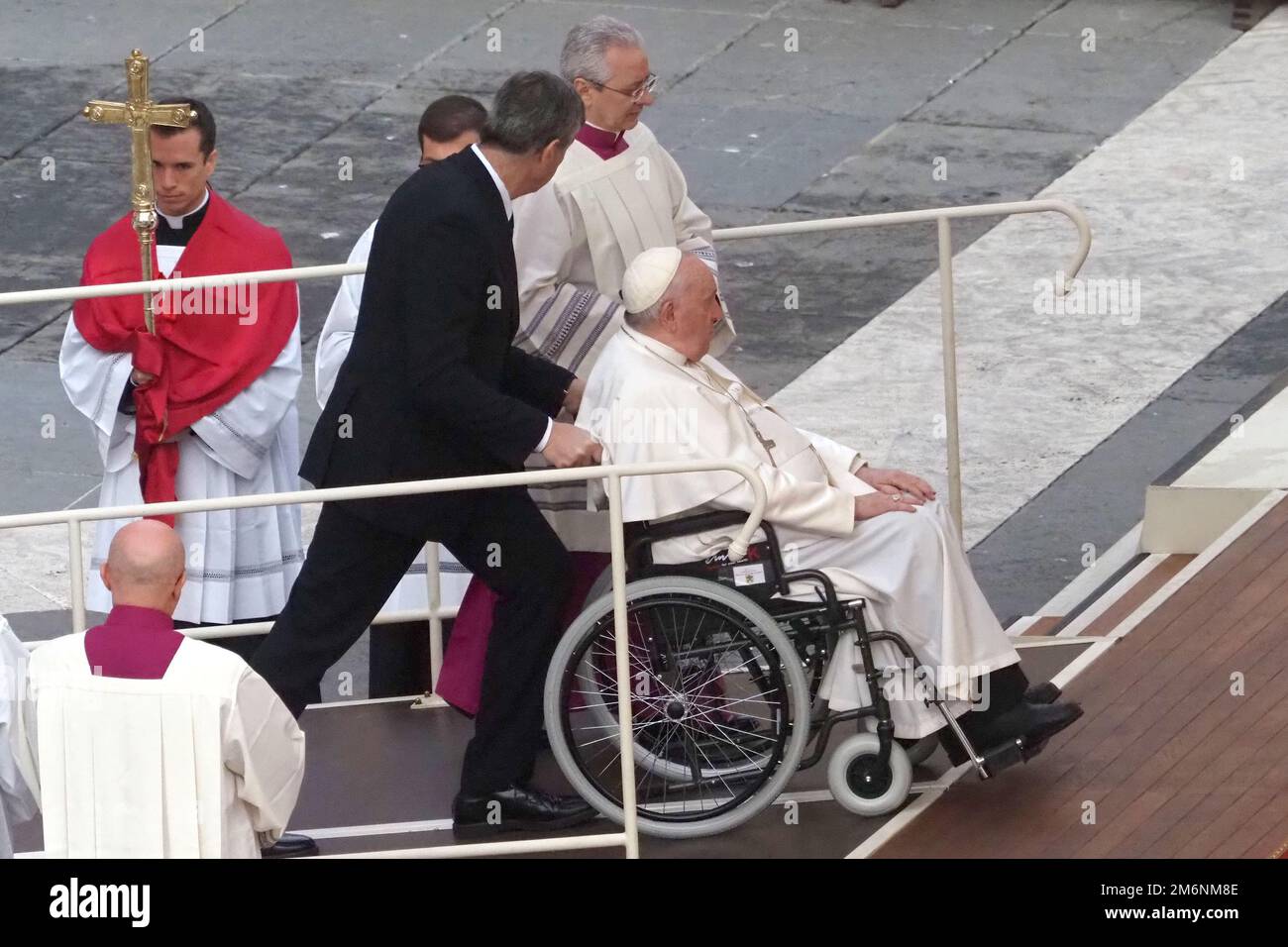 Jorge Mario Bergoglio "Pope Francis" during the funeral of Joseph ...