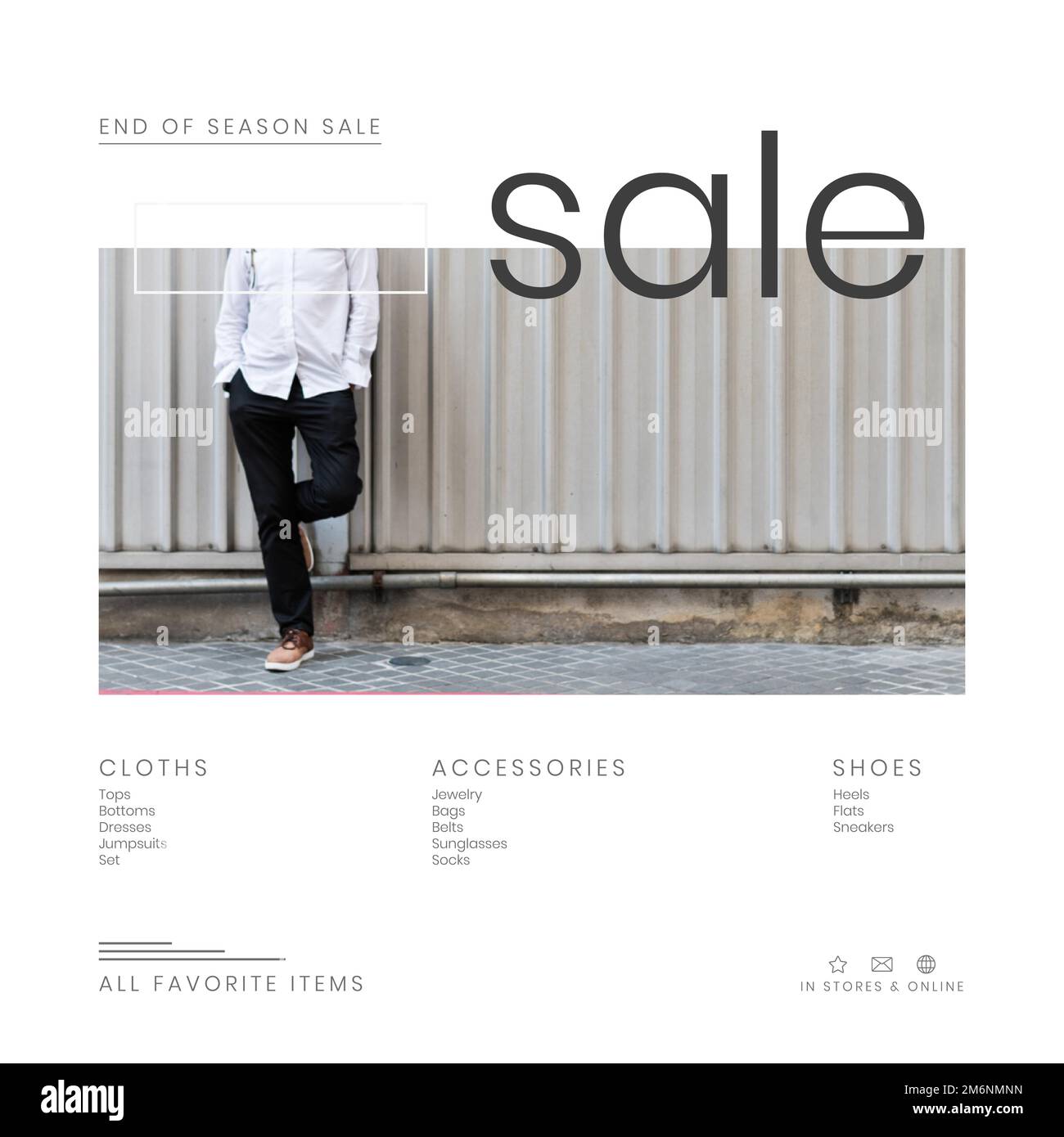 Cloth shop sale offer template vector Stock Vector Image & Art - Alamy